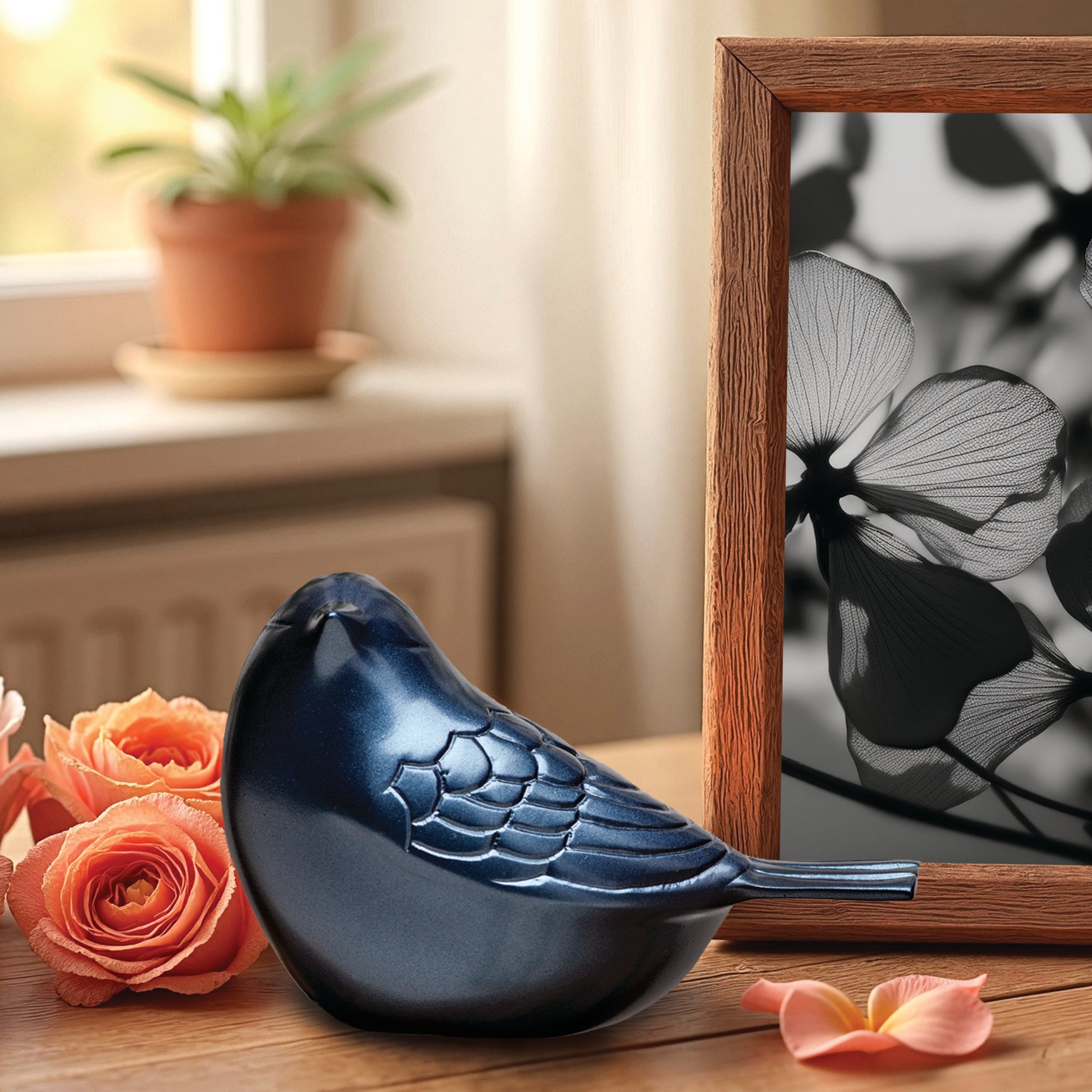 Frost Blue Songbird Keepsake Urn | OneWorld Memorials