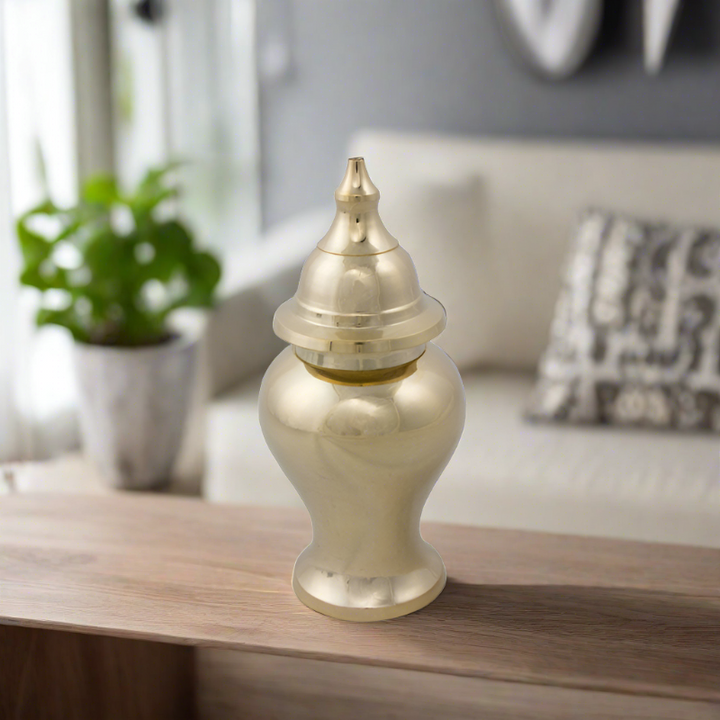 Shiny Brass Pet Urn in Extra Small | OneWorld Memorials