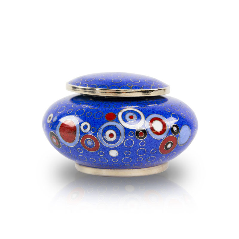 Opulence Blue Geometric Cloisonne Keepsake Urn | OneWorld Memorials